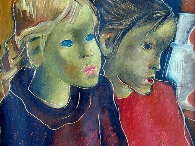 GEORGES ARTEMOFF (Russian 1892-1965) "TWO GIRLS" An oil : Lot 210