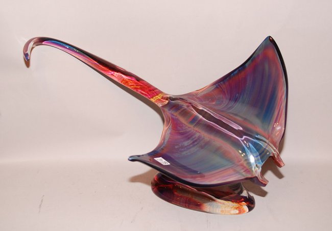 DINO ROSIN ITALIAN MURANO GLASS MANTA RAY SCULPTURE. C : Lot 136