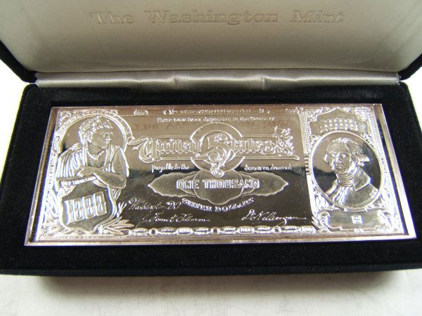 WASHINGTON MINT 1LB SILVER BULLION BAR .999 16 OZ : Lot 73
