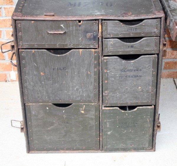 WWII ERA US ARMY OFFICERS FIELD DESK : Lot 7434