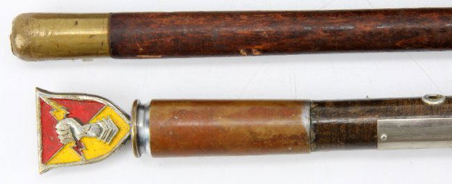3 US MILITARY SWAGGER STICKS USMC & 38TH ARTILLERY : Lot 5595