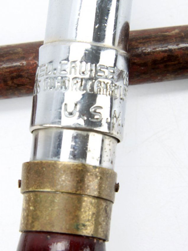 3 US MILITARY SWAGGER STICKS USMC & 38TH ARTILLERY : Lot 5595