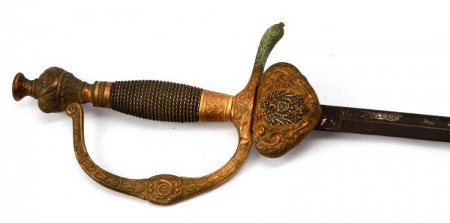 GERMAN IMPERIAL COURT SWORD WITH ETCHED BLADE : Lot 9230