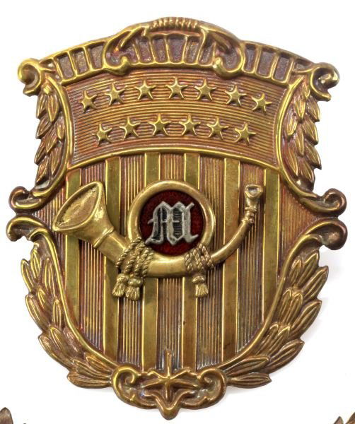 CIVIL WAR MARINE SHAKO PLATE HELMET INSIGNIA : Lot 8100