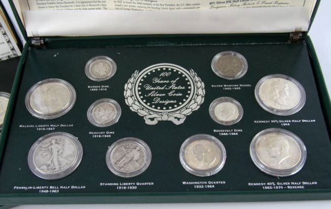 2 SETS OF 100 YEARS OF U.S. SILVER COIN DESIGNS : Lot 4200