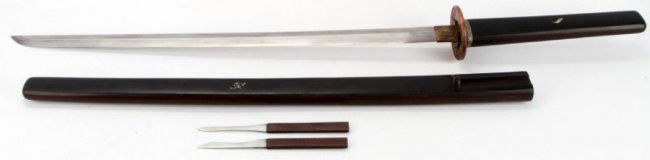 KOREAN YEDO SWORD WITH KOZUKA & KOGAI : Lot 1379