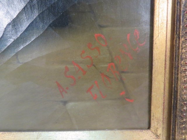 ANTONIO SASSO ITALIAN OIL PAINTING "THE ROSARY" : Lot 4