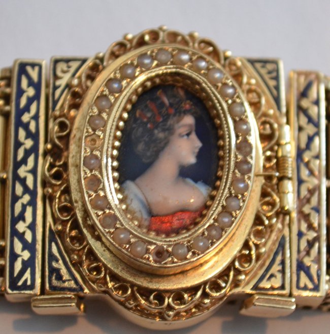 14k Gold Victorian Style Slide Bracelet / Watch : Lot 54