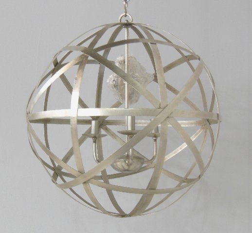 Industrial metal sphere light fixture : Lot 413