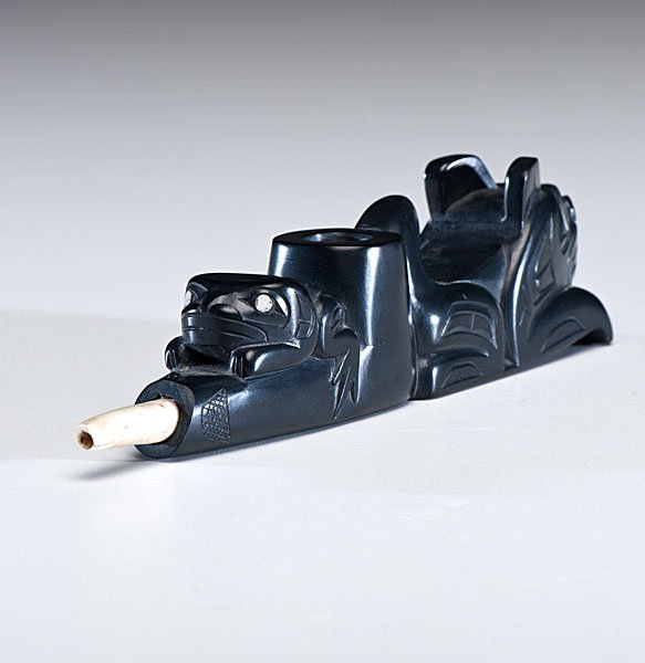 Glen Pollard (Haida, b.1957) Carved Argillite Pipe From : Lot 14