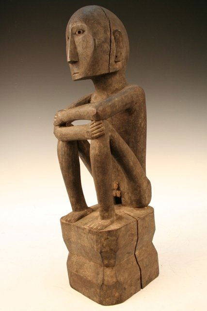 Seated Wood Bulul Figure 19th C. Philippines : Lot 194