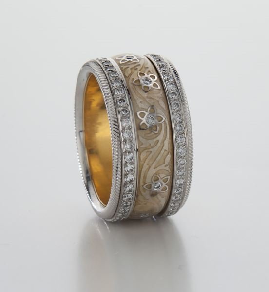 18K & diamond Wellendorff "Silken Blossom" ring : Lot 111