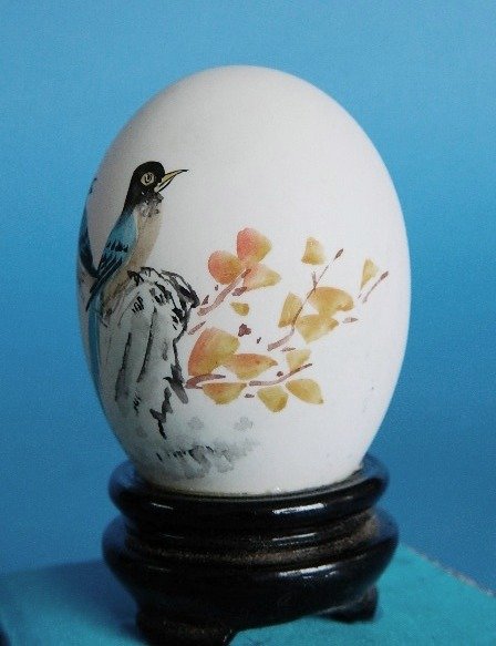 433: Set of 3 Japanese hand-painted egg shells : Lot 433