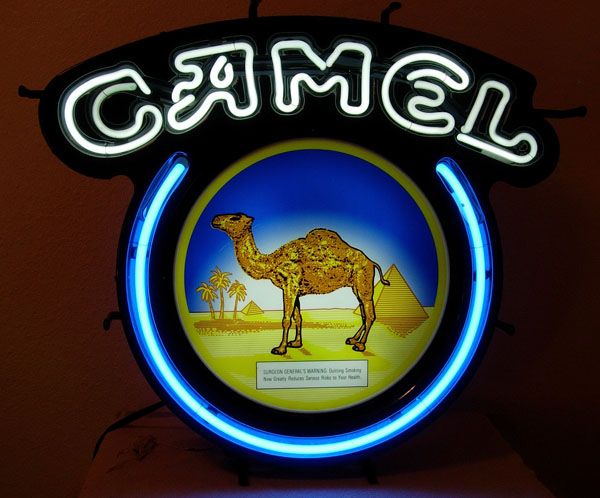 1023: CAMEL EMBOSSED NEON SIGN WITH CAMEL : Lot 1023