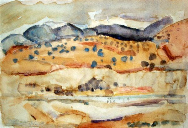 VICTOR HIGGINS; WATERCOLOR PAINTING SIGNED : Lot 58A