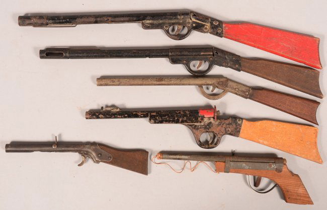 Lot of (6) cork guns, (2) marked "All Metal Products : Lot 658