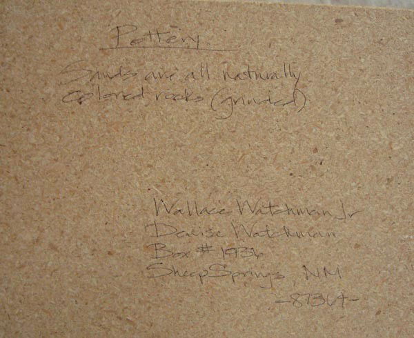 Navajo Sand Painting-Wallace & Denise Watchman Jr. : Lot 2014