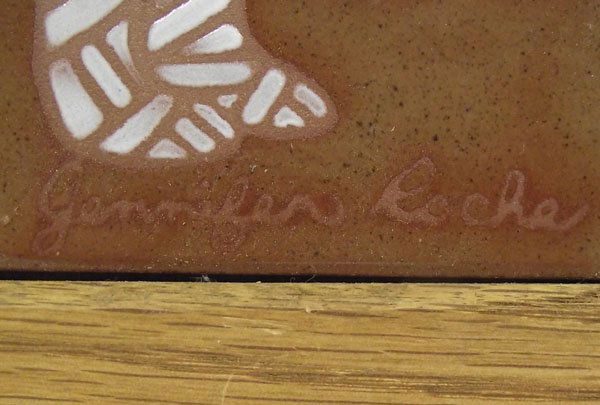 Pair of Framed Santa Fe Tiles by Jennifer Roche : Lot 1137