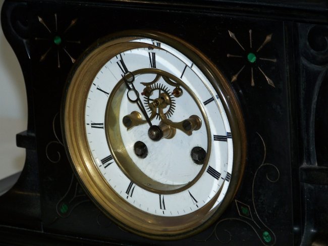 J.Marti & Cie Medaille de Bronze & Slate Mantle Clock : Lot 118